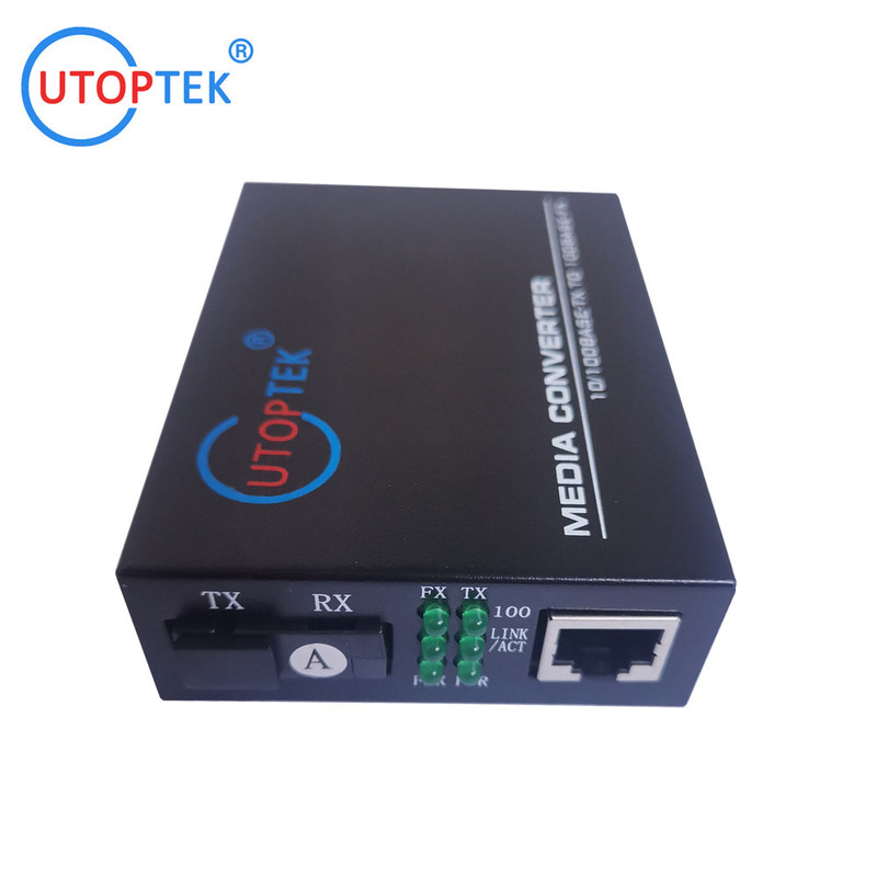 10/100Mbps Fiber media converter 20km single SC fast Ethernet RJ45 to ...